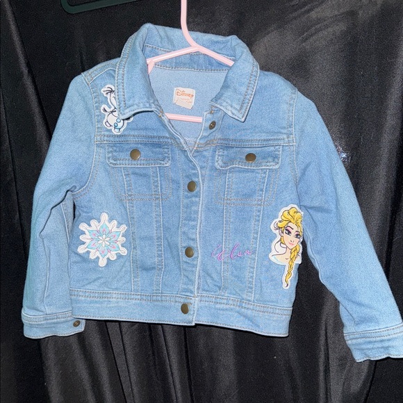 Disney | Jackets & Coats | Disney Frozen Light Blue Jean Jacket For ...